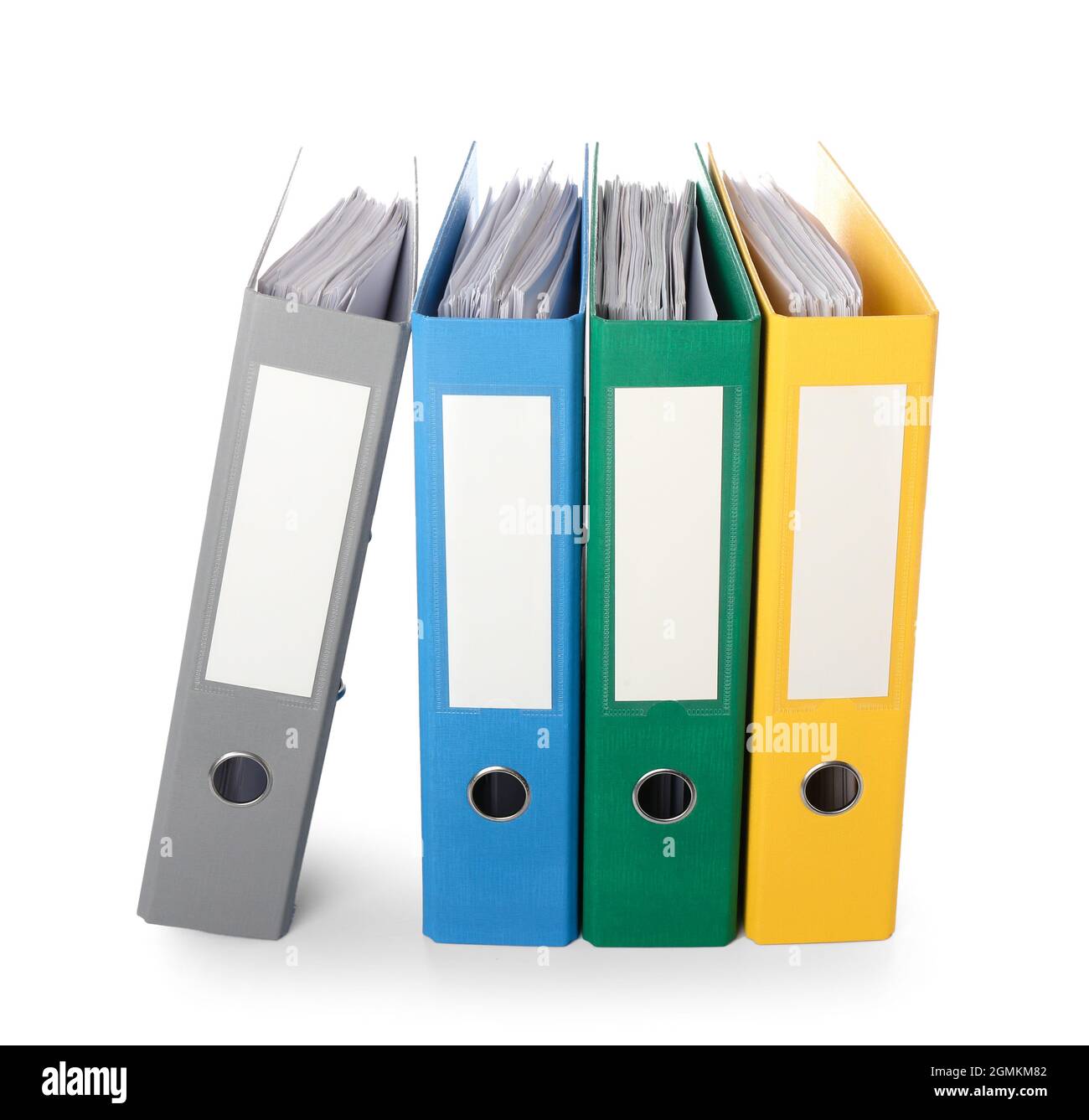 Office folders on white background Stock Photo - Alamy