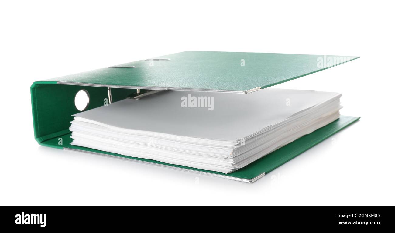 Office folder on white background Stock Photo - Alamy