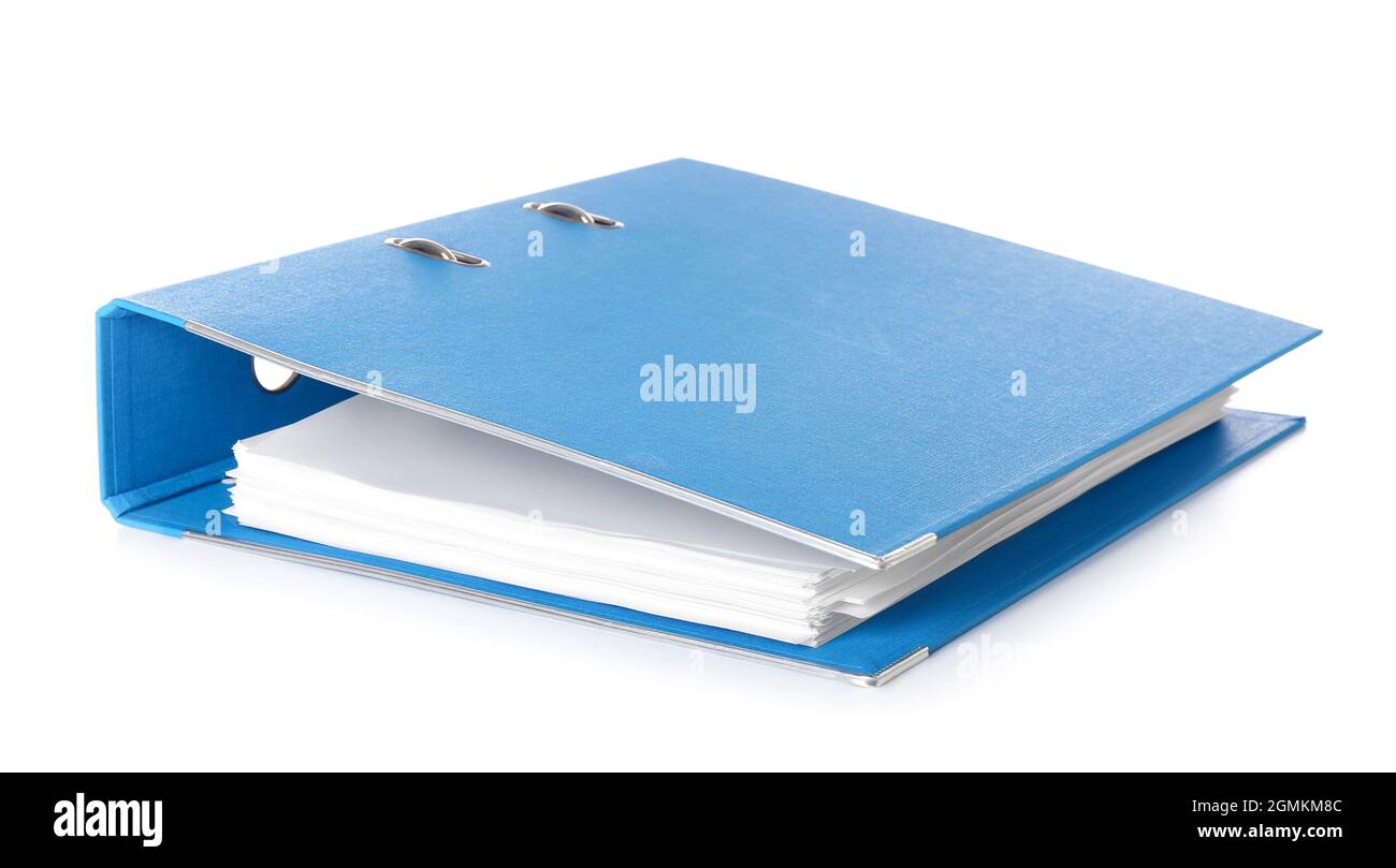 Office folder on white background Stock Photo - Alamy