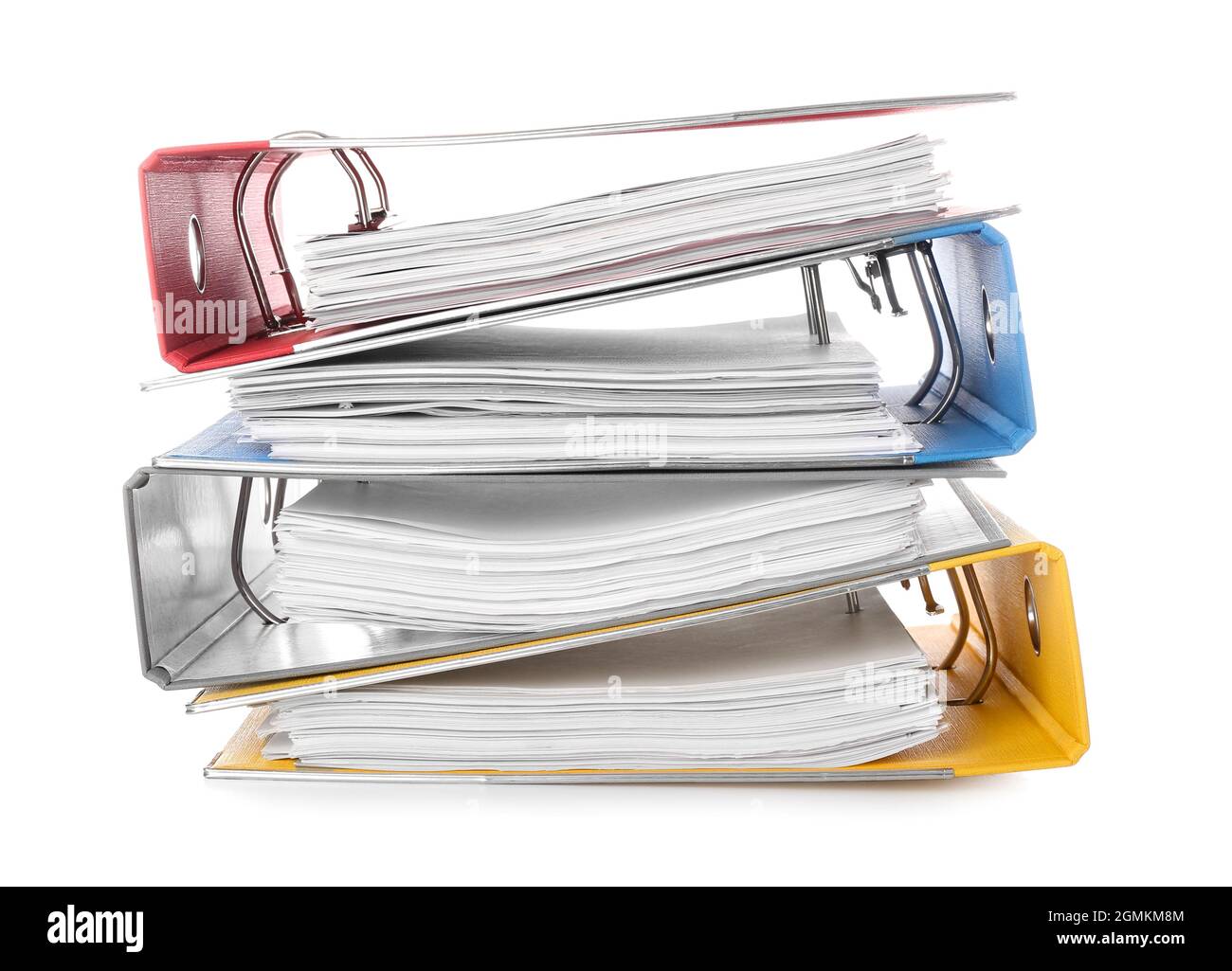 Office folders on white background Stock Photo - Alamy