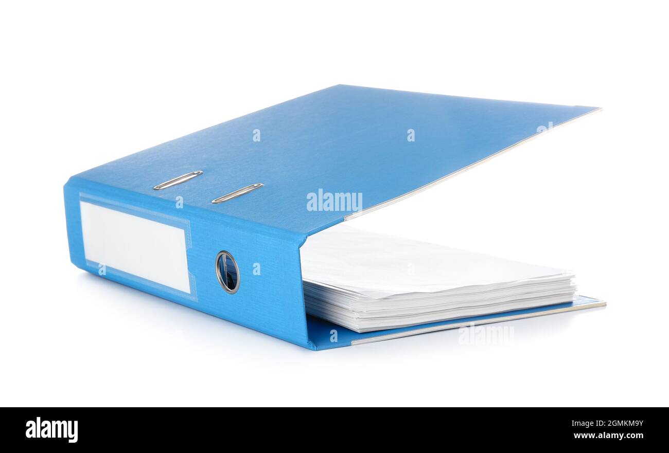 Office folder on white background Stock Photo - Alamy
