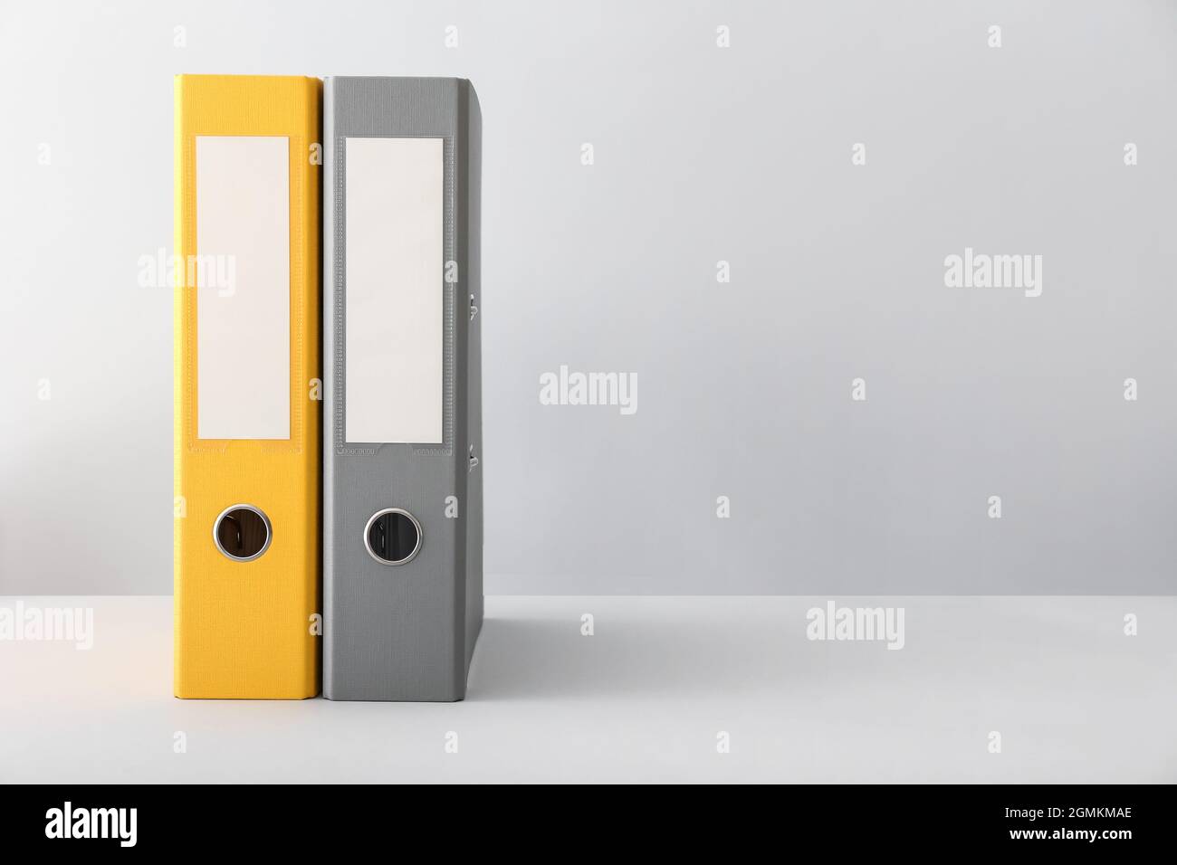 Office folders on white background Stock Photo - Alamy