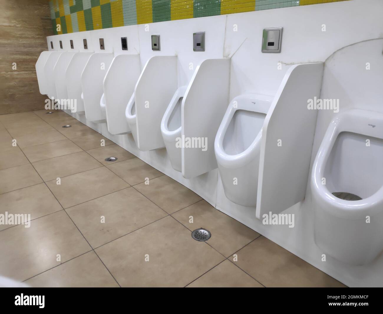 Empty Public Toilet, Clean Urinal Stock Photo - Alamy