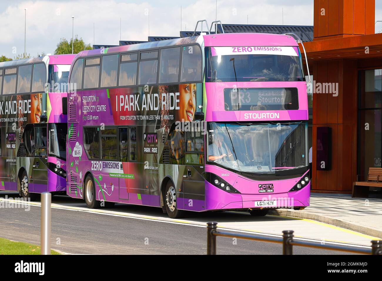Electric buses at the newly opened Park and Ride at Stourton in Leeds ...