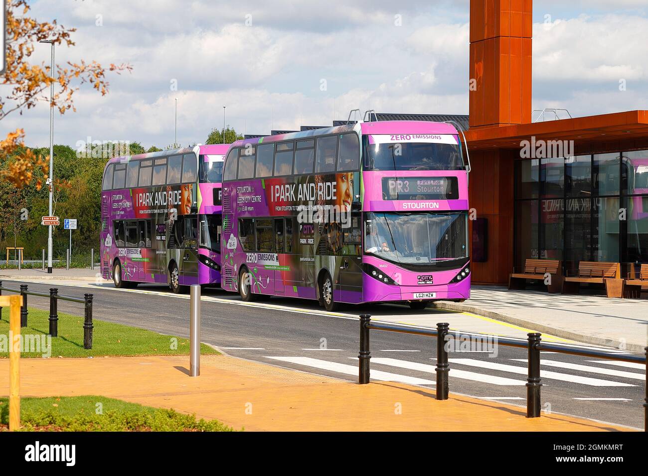 Electric buses at the newly opened Park and Ride at Stourton in Leeds ...