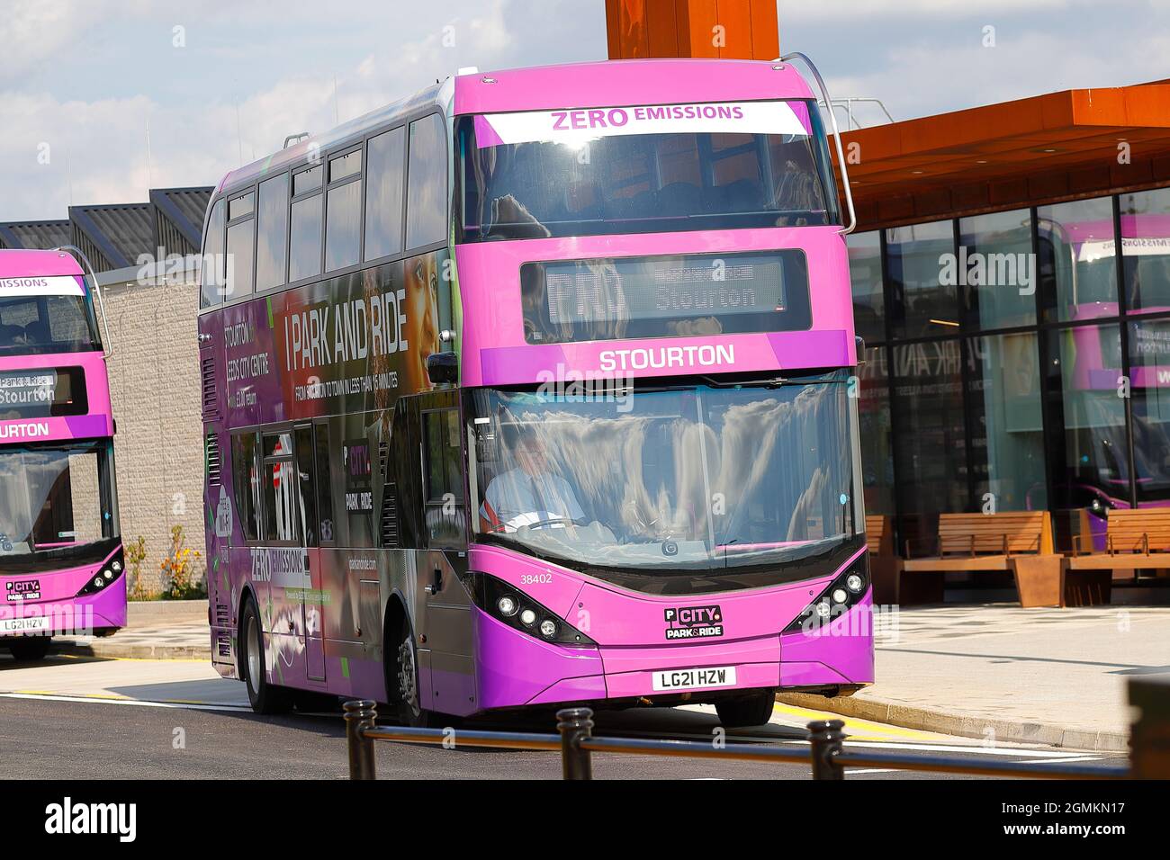 Electric buses at the newly opened Park and Ride at Stourton in Leeds ...