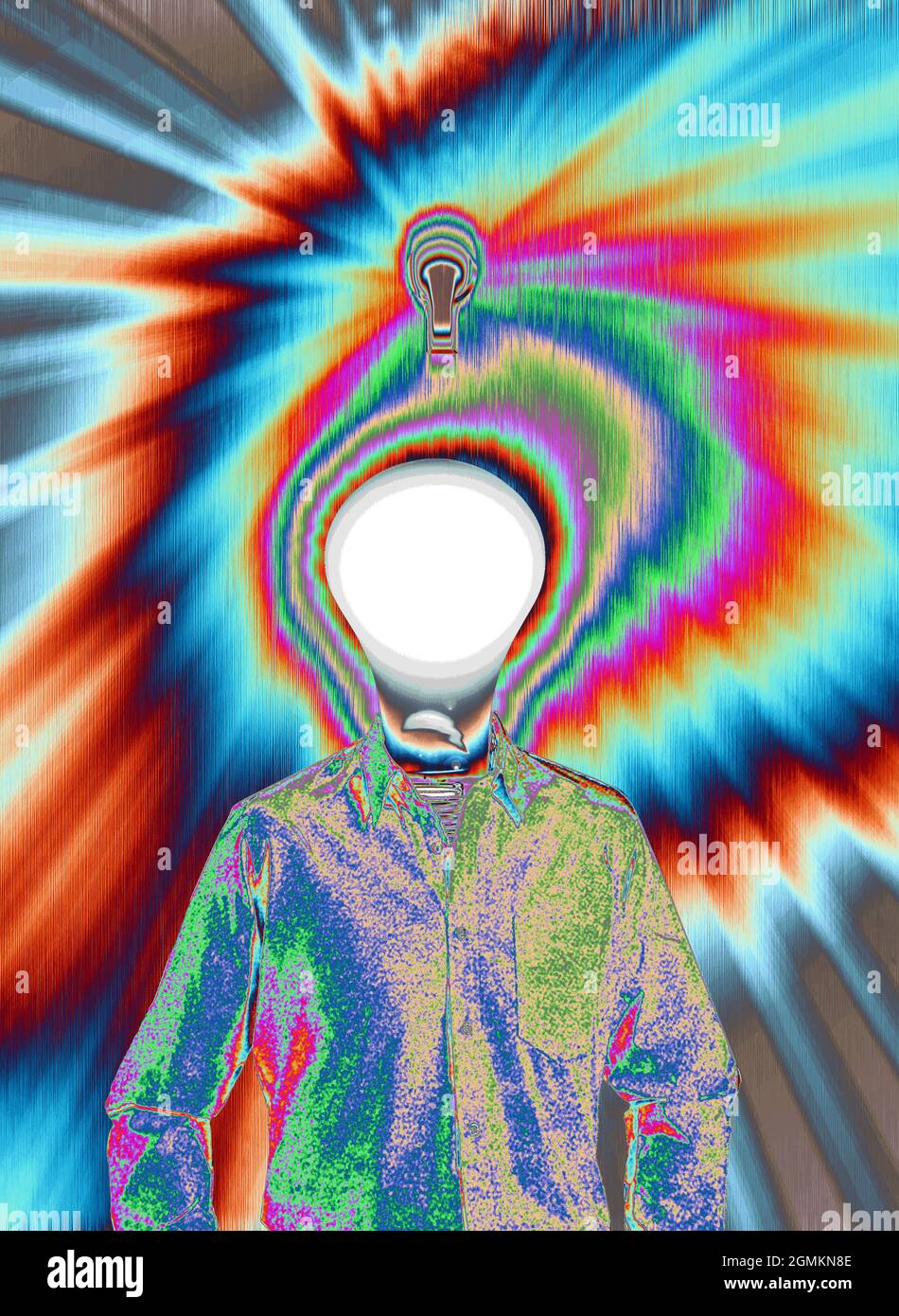 Idea man. Conceptual art. 3D rendering Stock Photo - Alamy