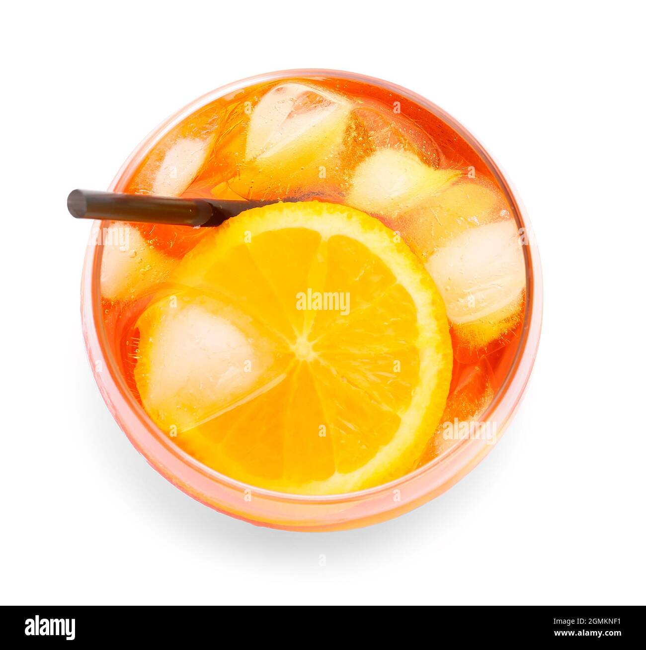 Glass of Aperol spritz cocktail on white background Stock Photo - Alamy