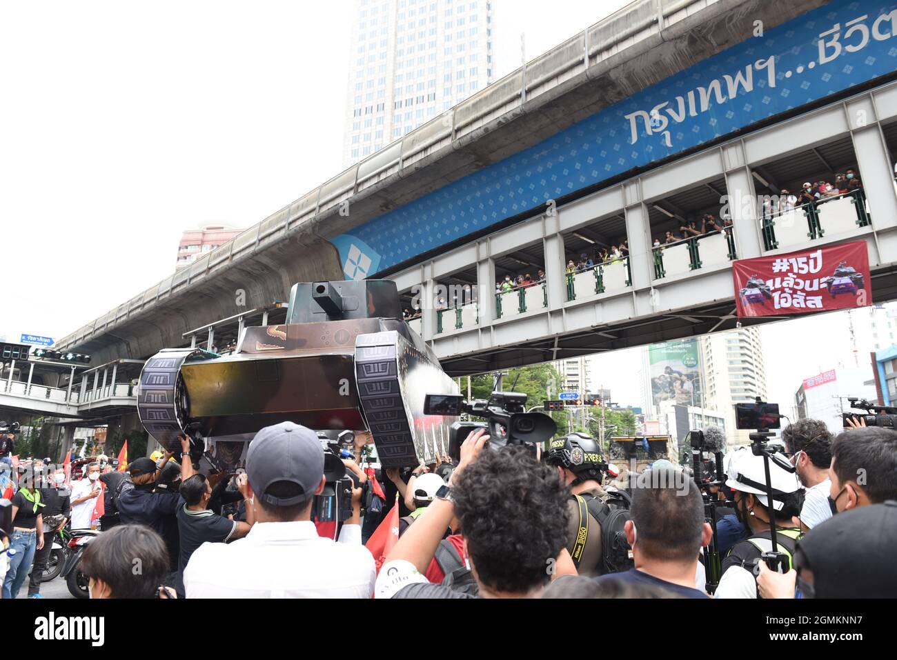 Bangkok, Thailand. 19th Sep, 2021. Anti-government protesters organize ...