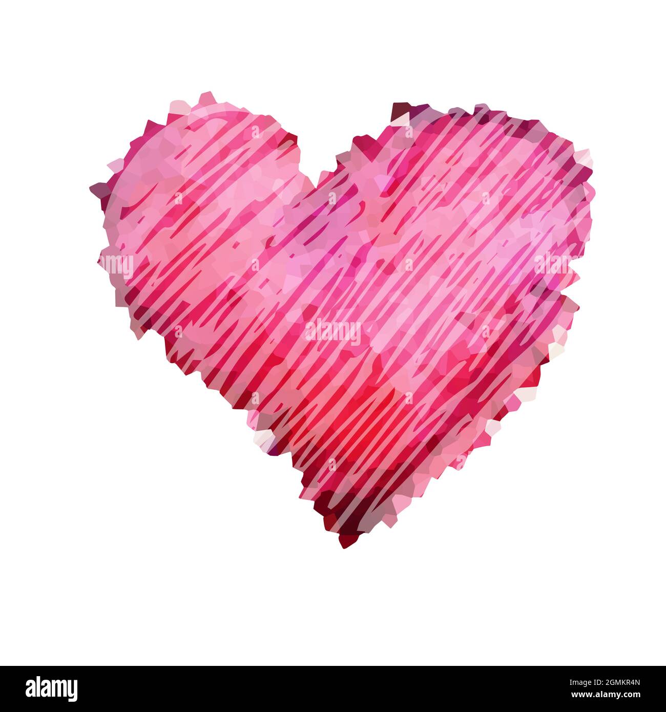 The heart is a mosaic. Watercolor. Happy Valentine's Day. Vector ...