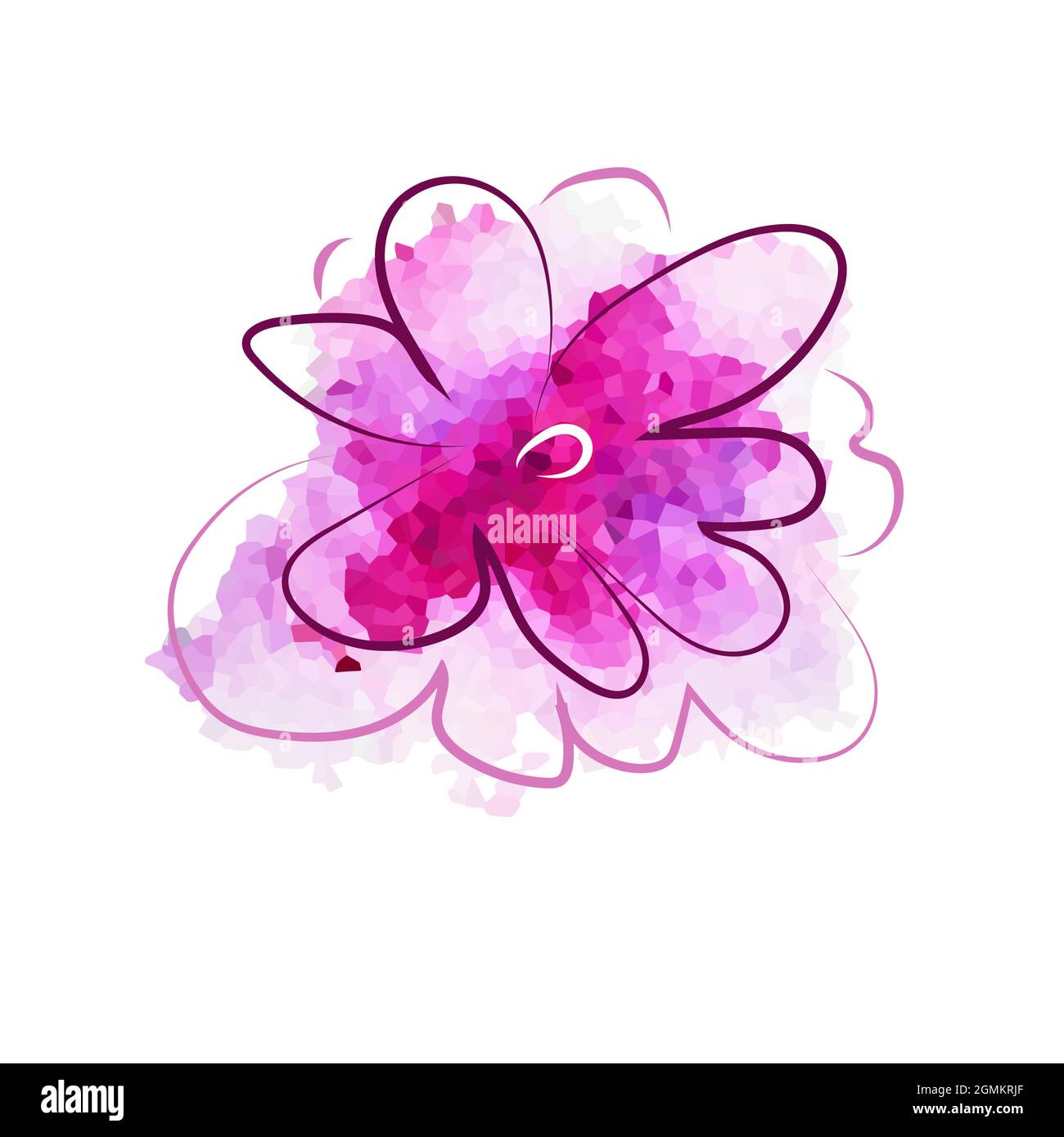 Beautiful pink watercolor flower. Vector illustration Stock Vector ...