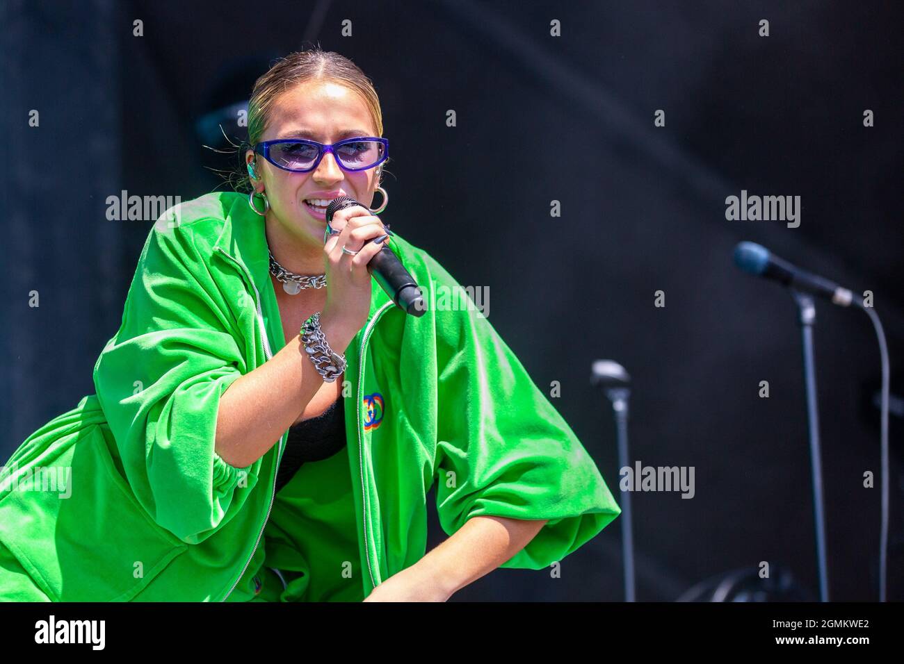 Tate McRae performs on the Daytime Stage at the 2021 iHeartRadio Music ...