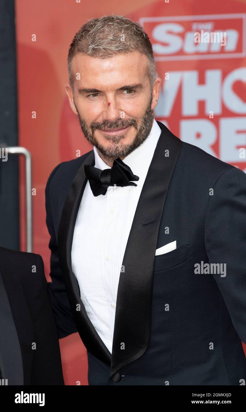 David Beckham attends the Sun's Who Cares Wins Awards 2021 at The ...