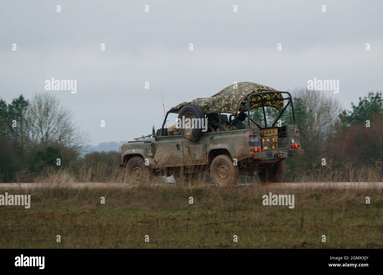 British Army Land Rover Defender Wolf medium utility vehicle on ...
