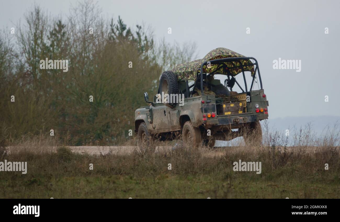 British Army Land Rover Defender Wolf medium utility vehicle on ...