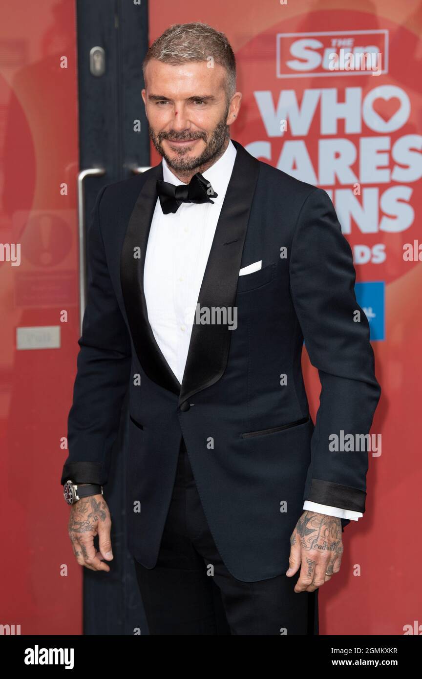 David Beckham attends the Sun's Who Cares Wins Awards 2021 at The ...