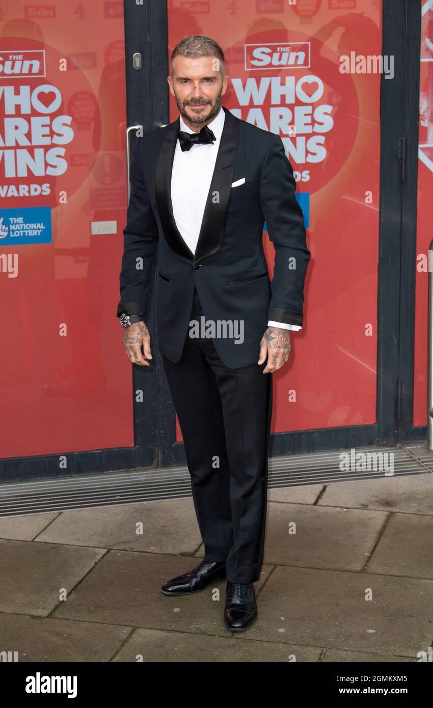 David Beckham attends the Sun's Who Cares Wins Awards 2021 at The ...