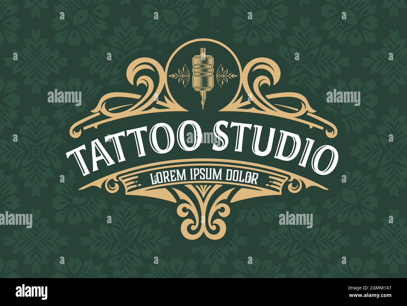 Tattoo logo with vintage ornaments. Layered Stock Vector Image & Art ...