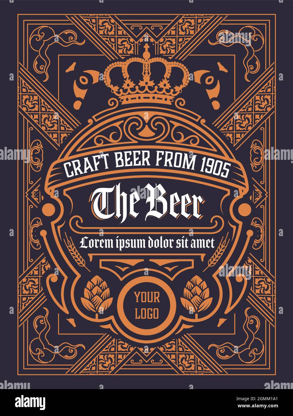 Beer label with old frames Stock Vector Image & Art - Alamy