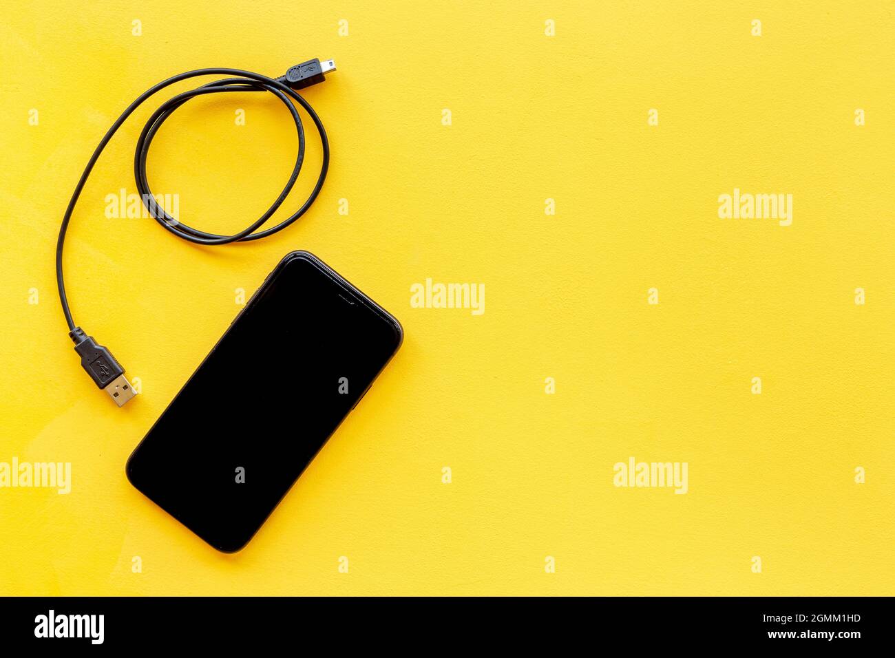 Smartphone with usb cable for charging and cord charger Stock Photo - Alamy