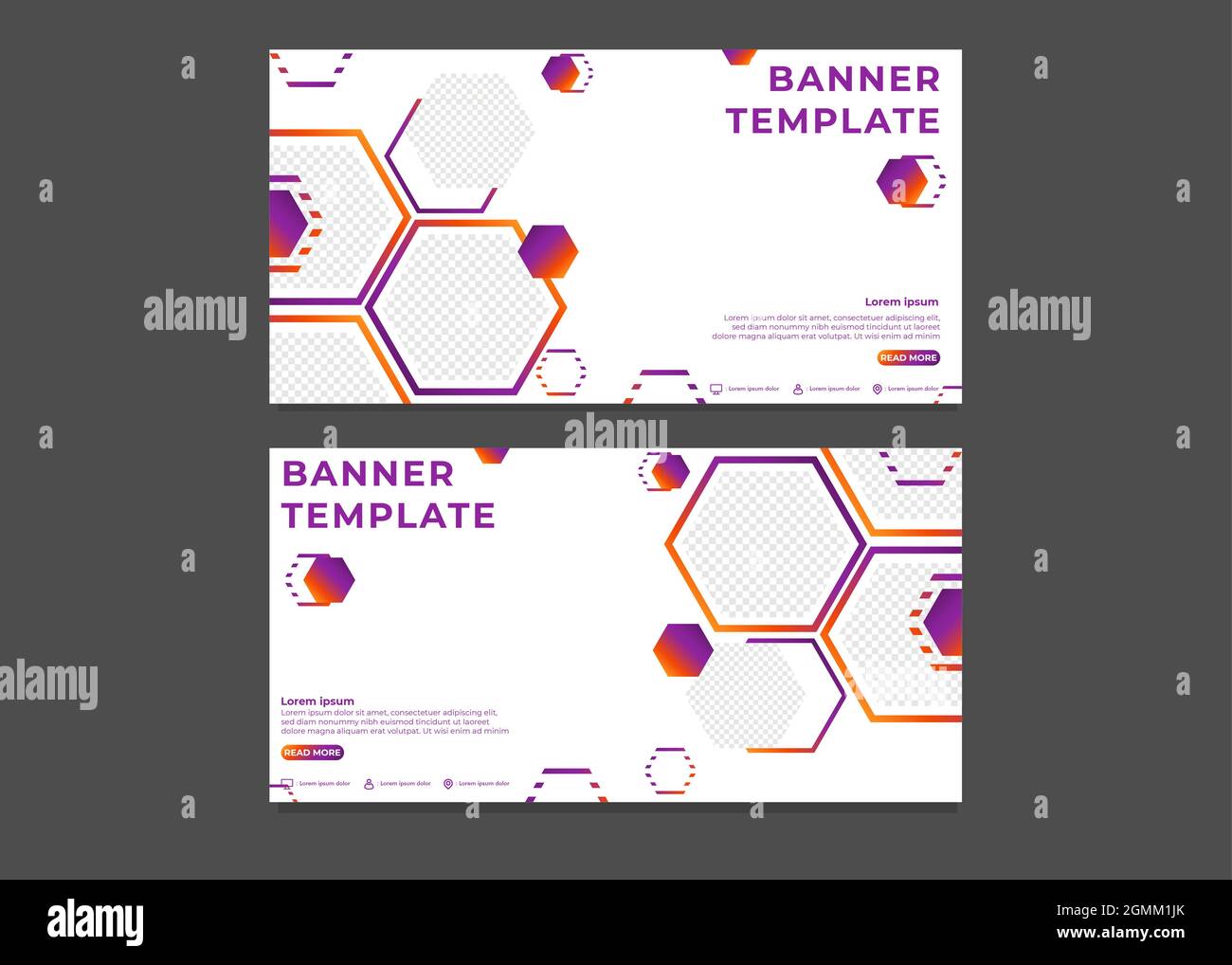 modern hexagonal gradient business banner template Stock Photo - Alamy