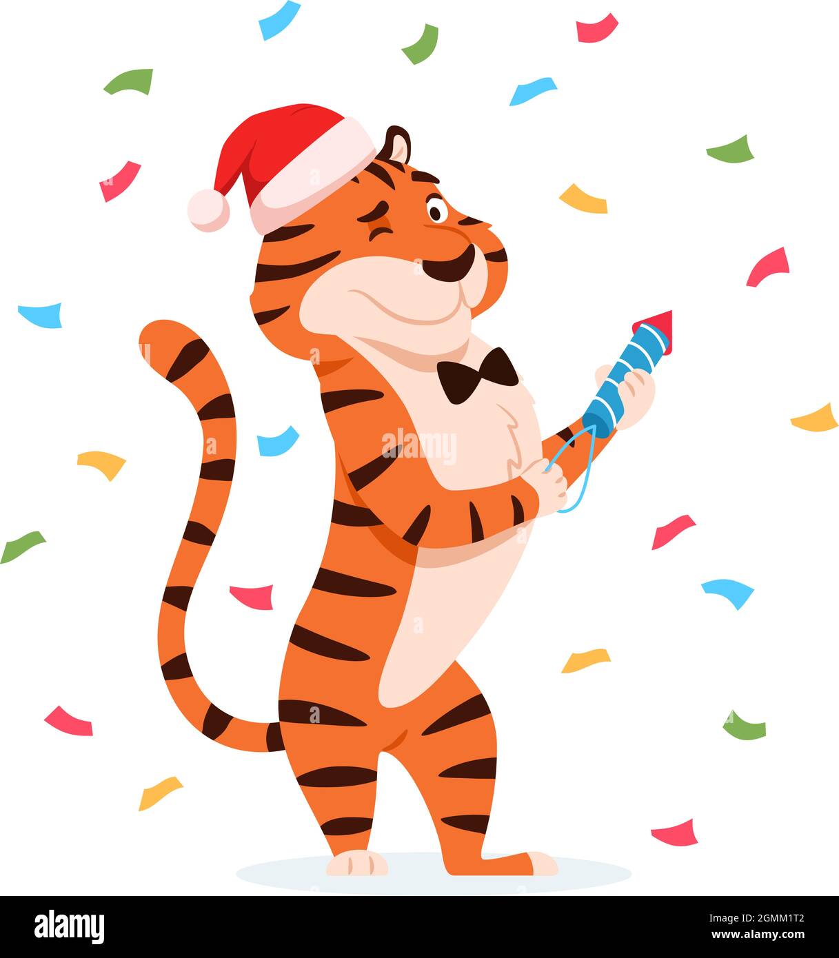 Happy cute tiger with firework cracker Stock Vector Image & Art - Alamy
