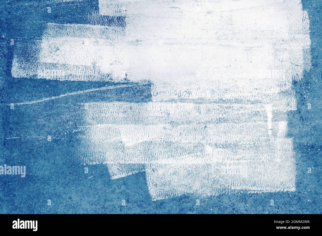 White paint pattern strokes for text and design artwork on old concrete ...