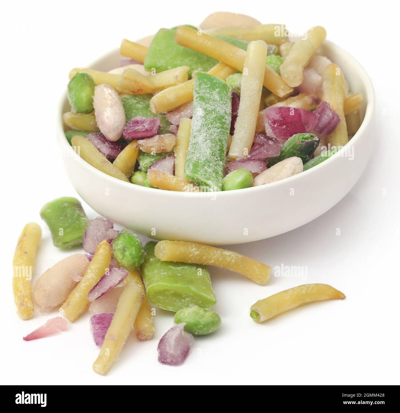Frozen vegetables over white background Stock Photo - Alamy