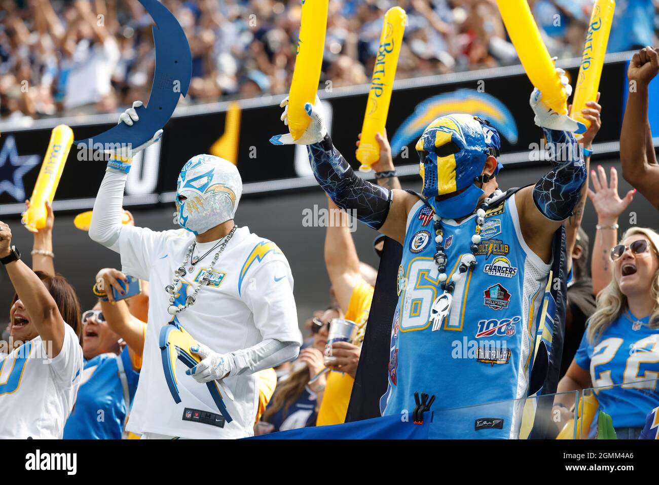 September 19, 2021 Los Angeles Chargers fans in action during the NFL ...