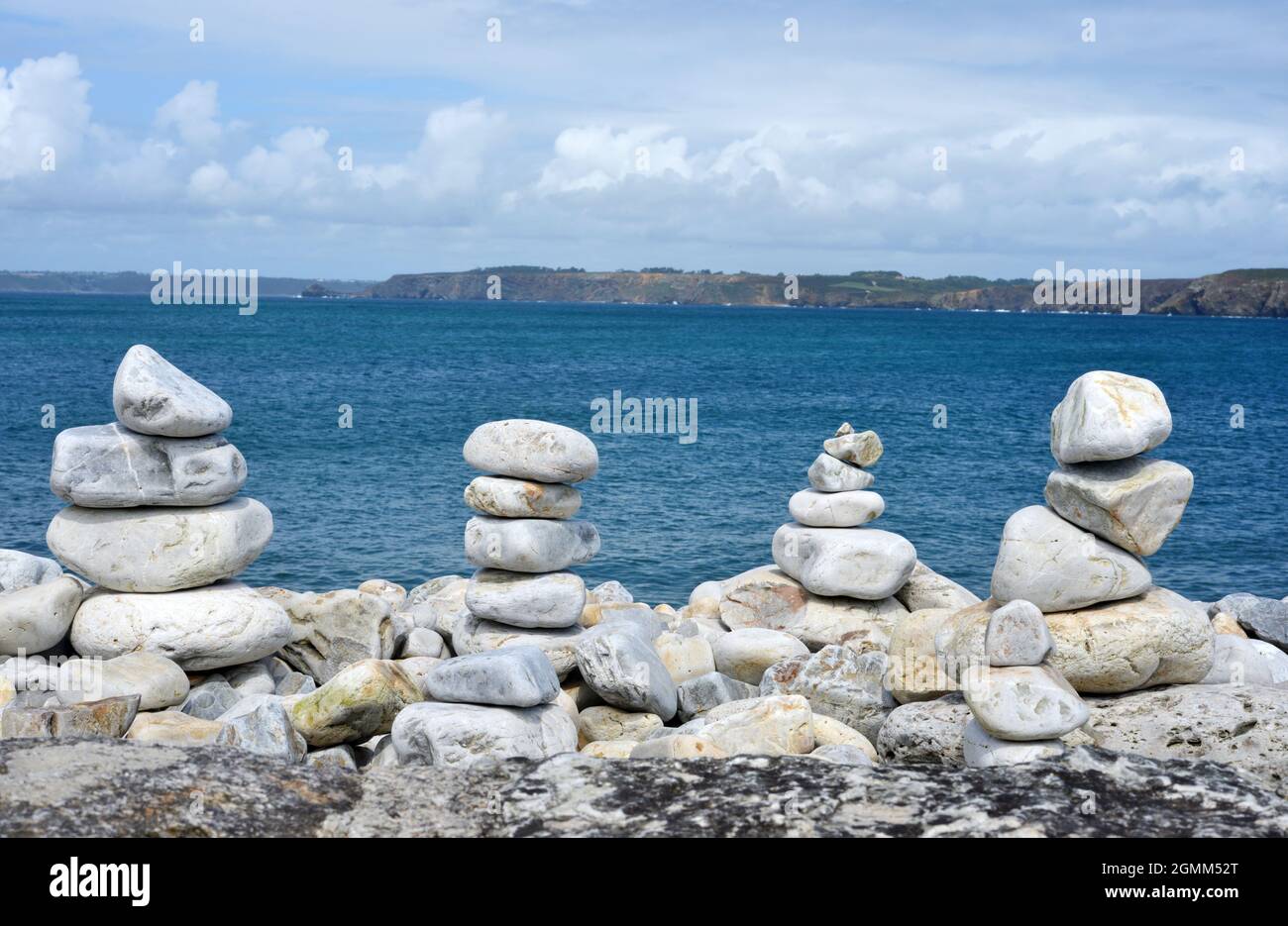 Little stone pyramids at the atlantic ocean, spritual, zen symbol Stock ...