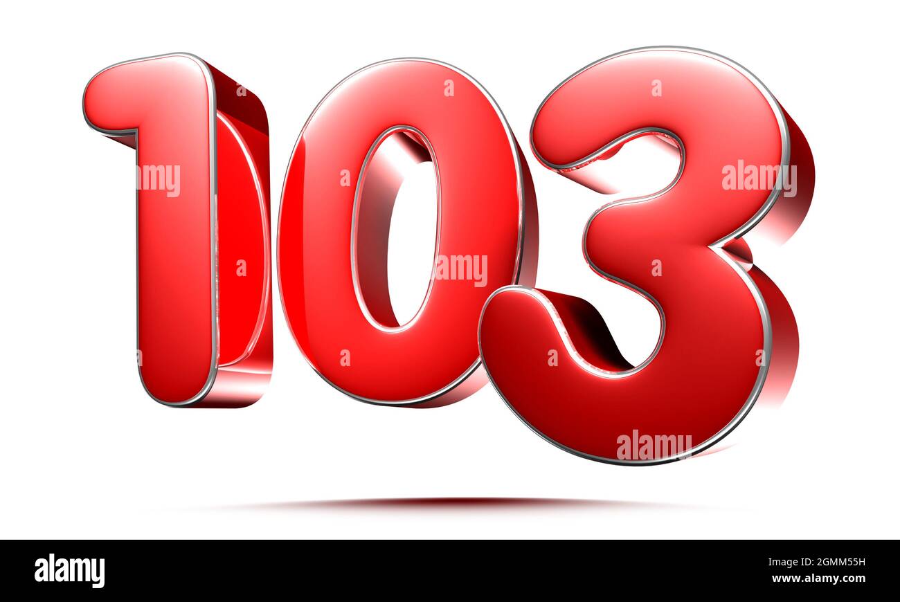 3d number 103 hi-res stock photography and images - Alamy