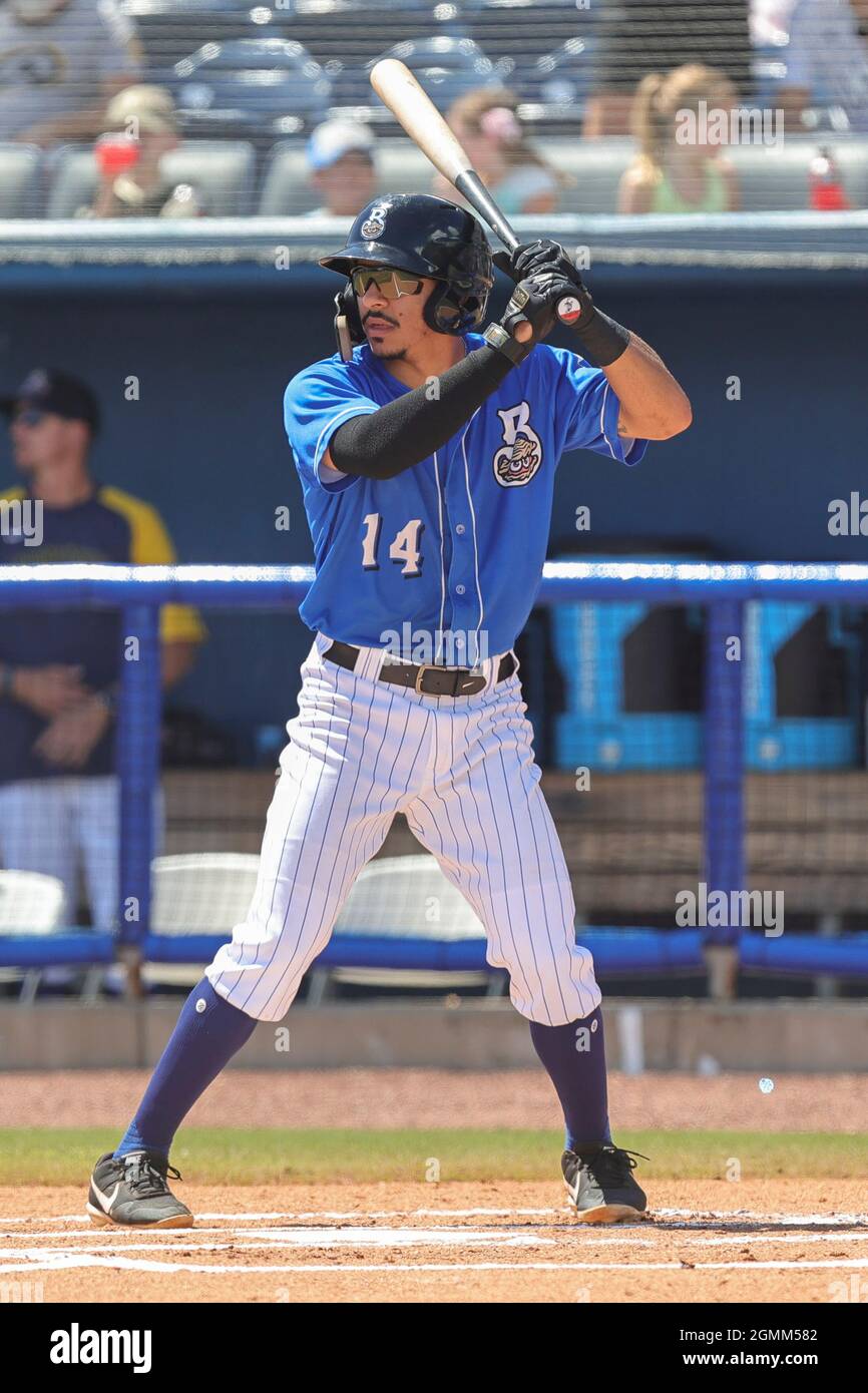 Biloxi, Mississippi, USA. 19th Sep, 2021. Biloxi Shuckers infielder ...
