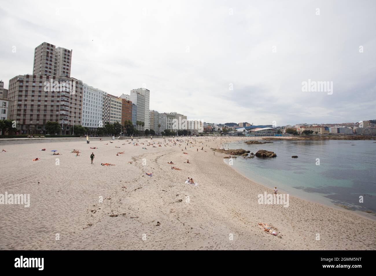 La Coruna Riazor beach in Galicia of Spain Stock Photo - Alamy