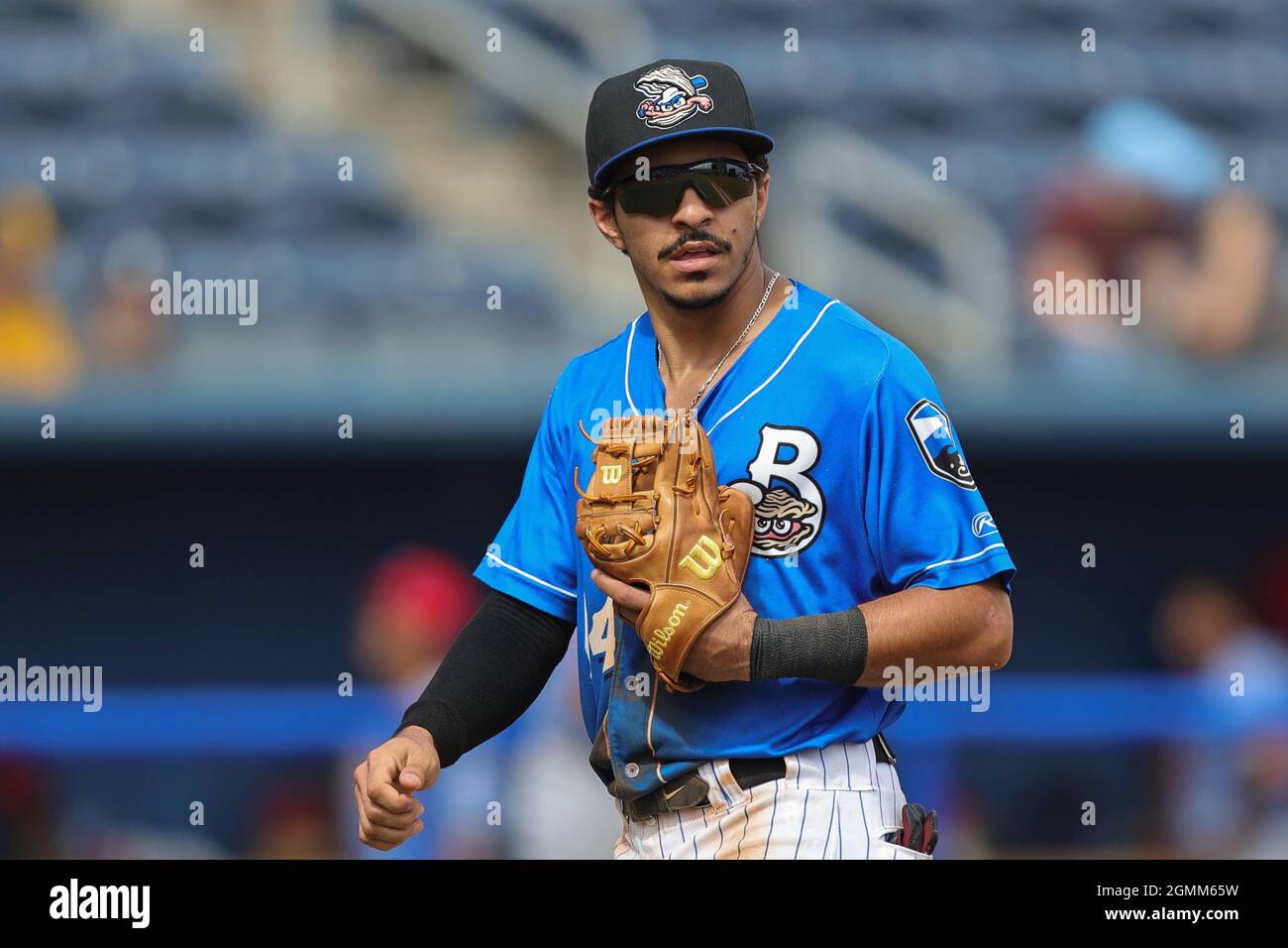 Biloxi, Mississippi, USA. 19th Sep, 2021. Biloxi Shuckers infielder ...