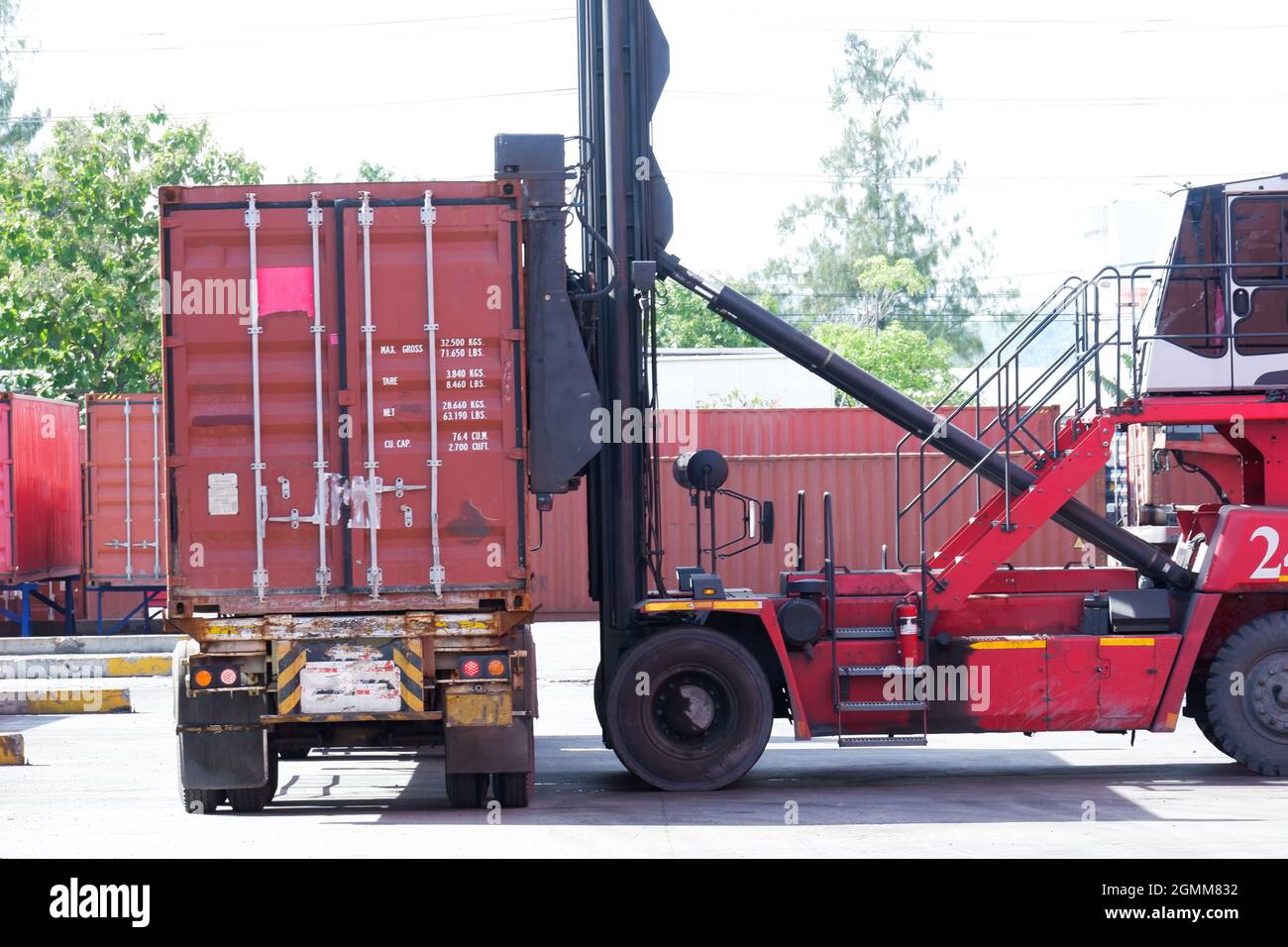 Container Lifting Crane delivery view Stock Photo - Alamy