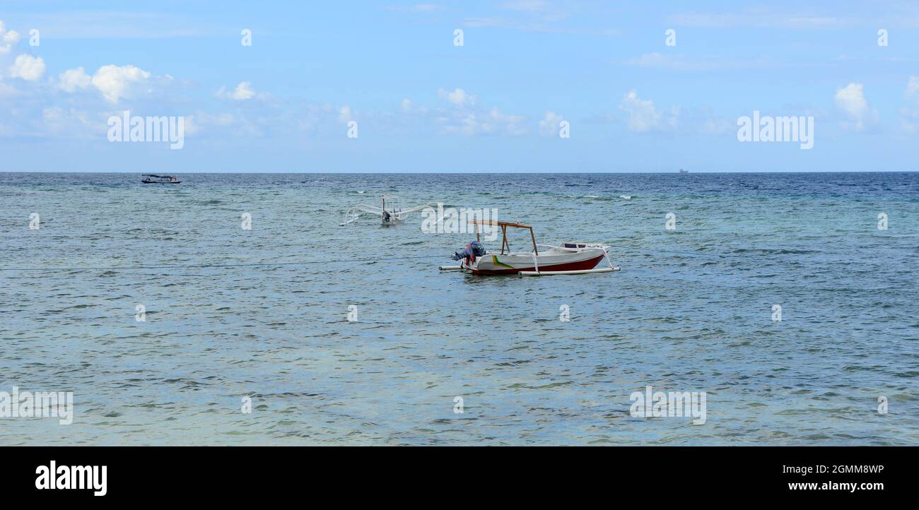 Beautiful seascape at summer on Gili Islands, Indonesia. Gili is known ...