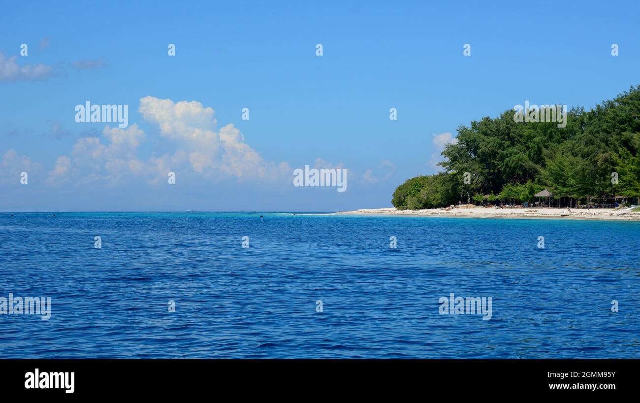 Beautiful seascape at summer on Gili Islands, Indonesia. Gili is known ...