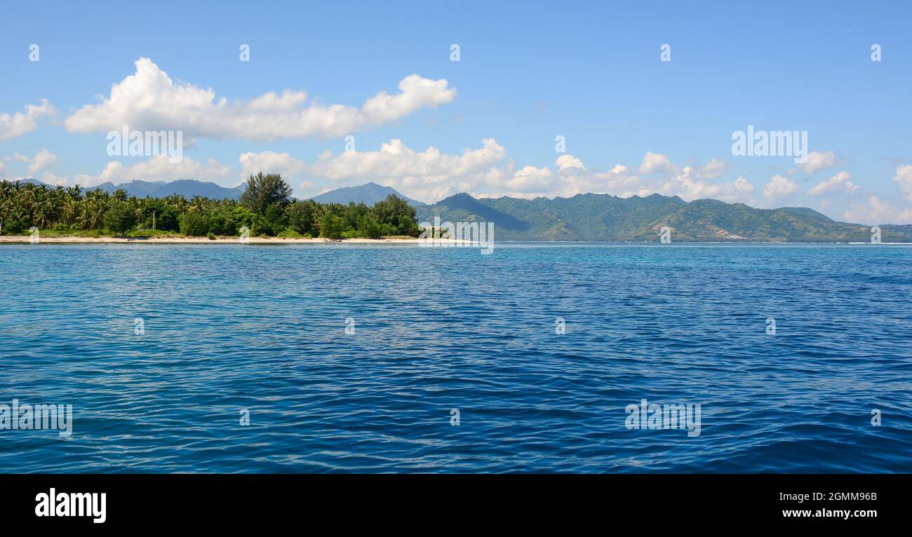 Beautiful seascape at summer on Gili Islands, Indonesia. Gili is known ...