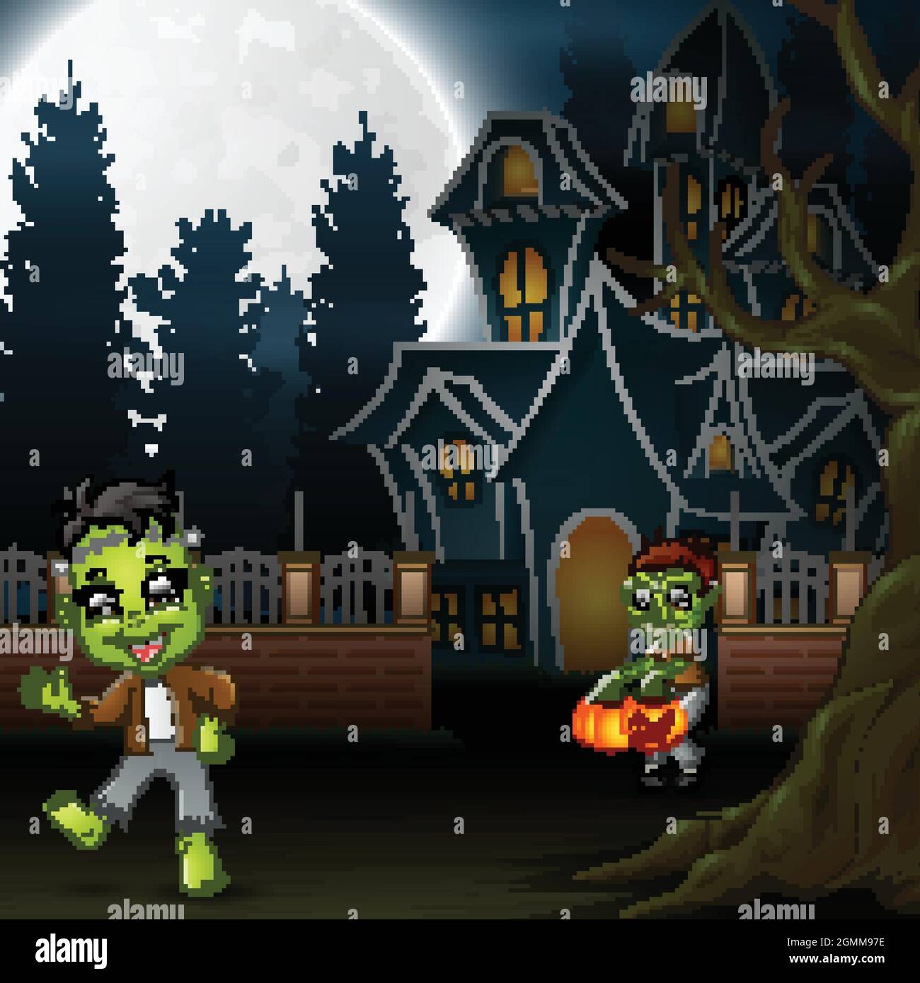 Zombie in cemetery basket Stock Vector Images - Alamy