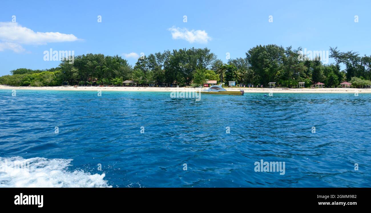 Beautiful seascape at summer on Gili Islands, Indonesia. Gili is known ...