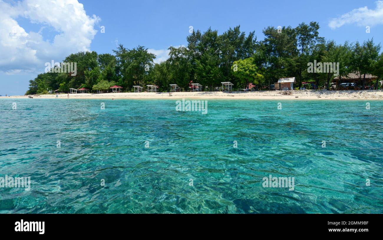 Beautiful seascape at summer on Gili Islands, Indonesia. Gili is known ...
