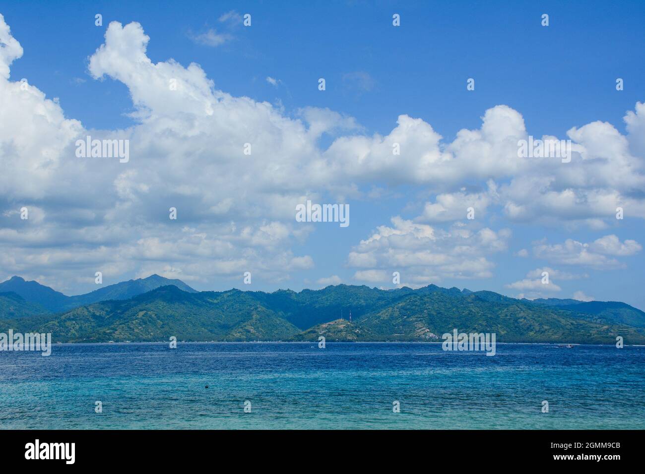 Beautiful seascape at summer on Gili Islands, Indonesia. Gili is known ...