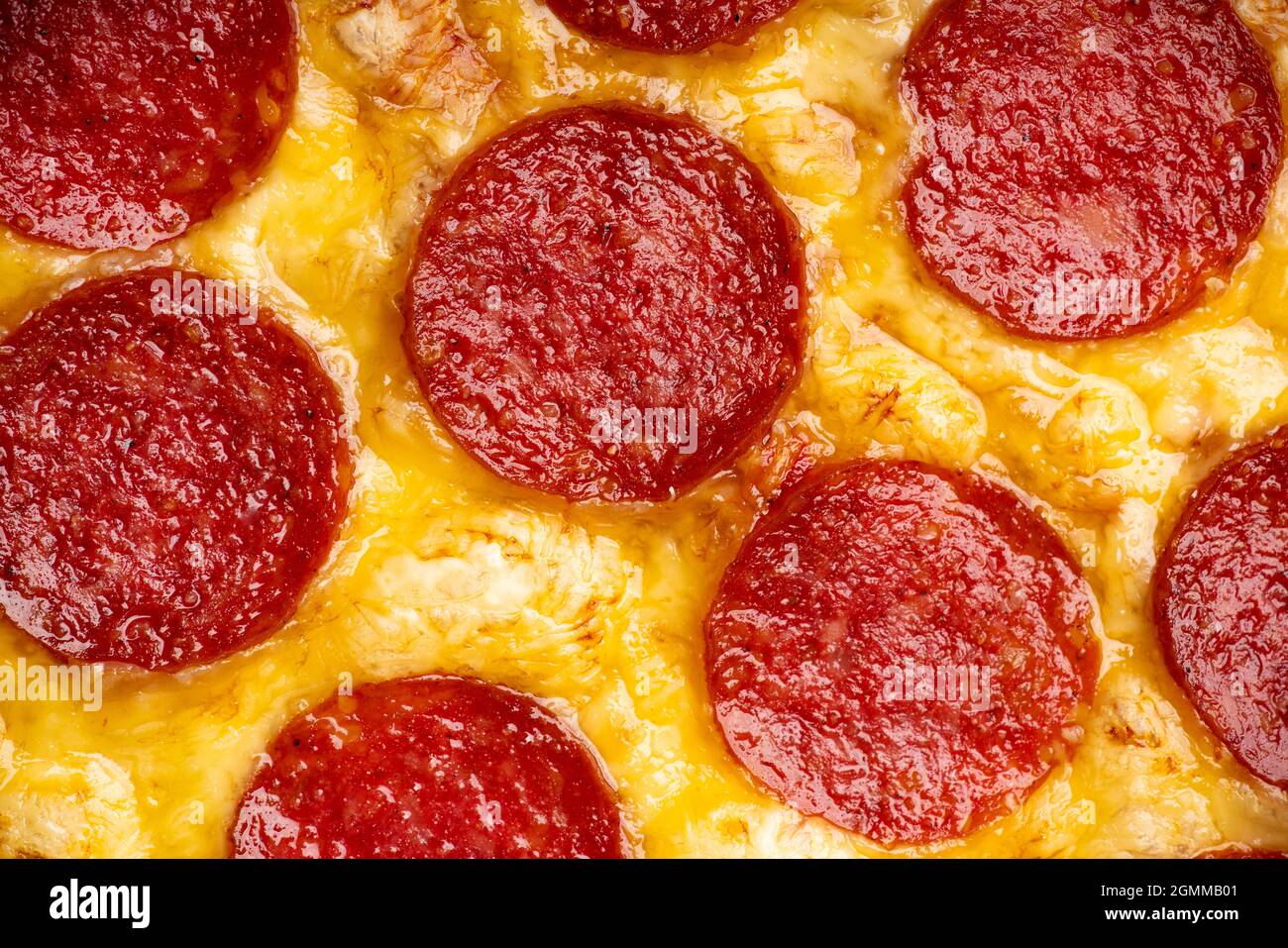 Fresh pepperoni pizza served baking pan. Selective focus. Shallow depth ...