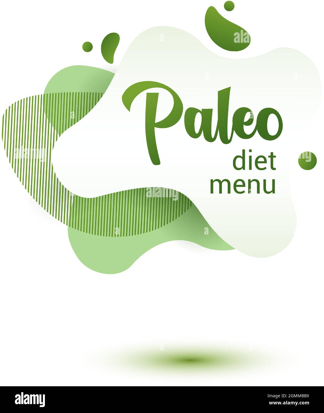Paleo diet frendly badge. Green amoeba design of sticker for paleo diet ...