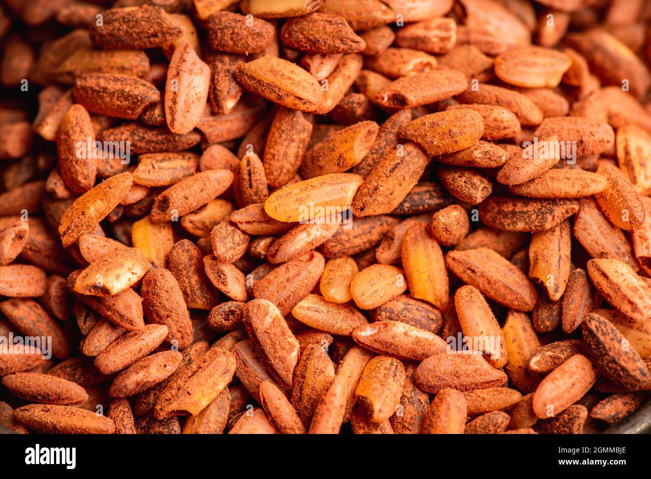 Raw red rice Dev-zira on the kitchen table. Selective focus. shallow ...