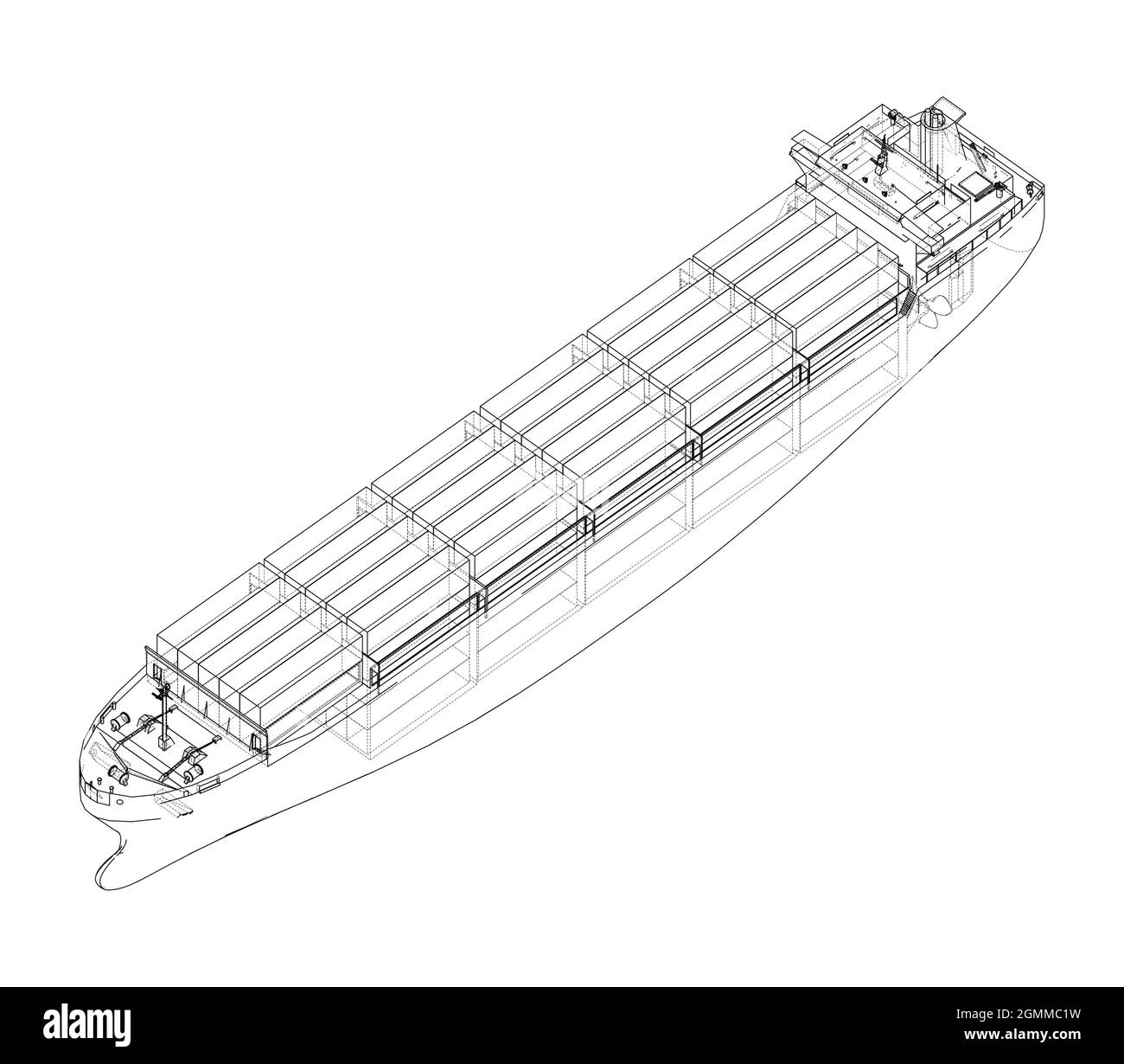 Cargo ship with containers. Vector Stock Vector Image & Art - Alamy