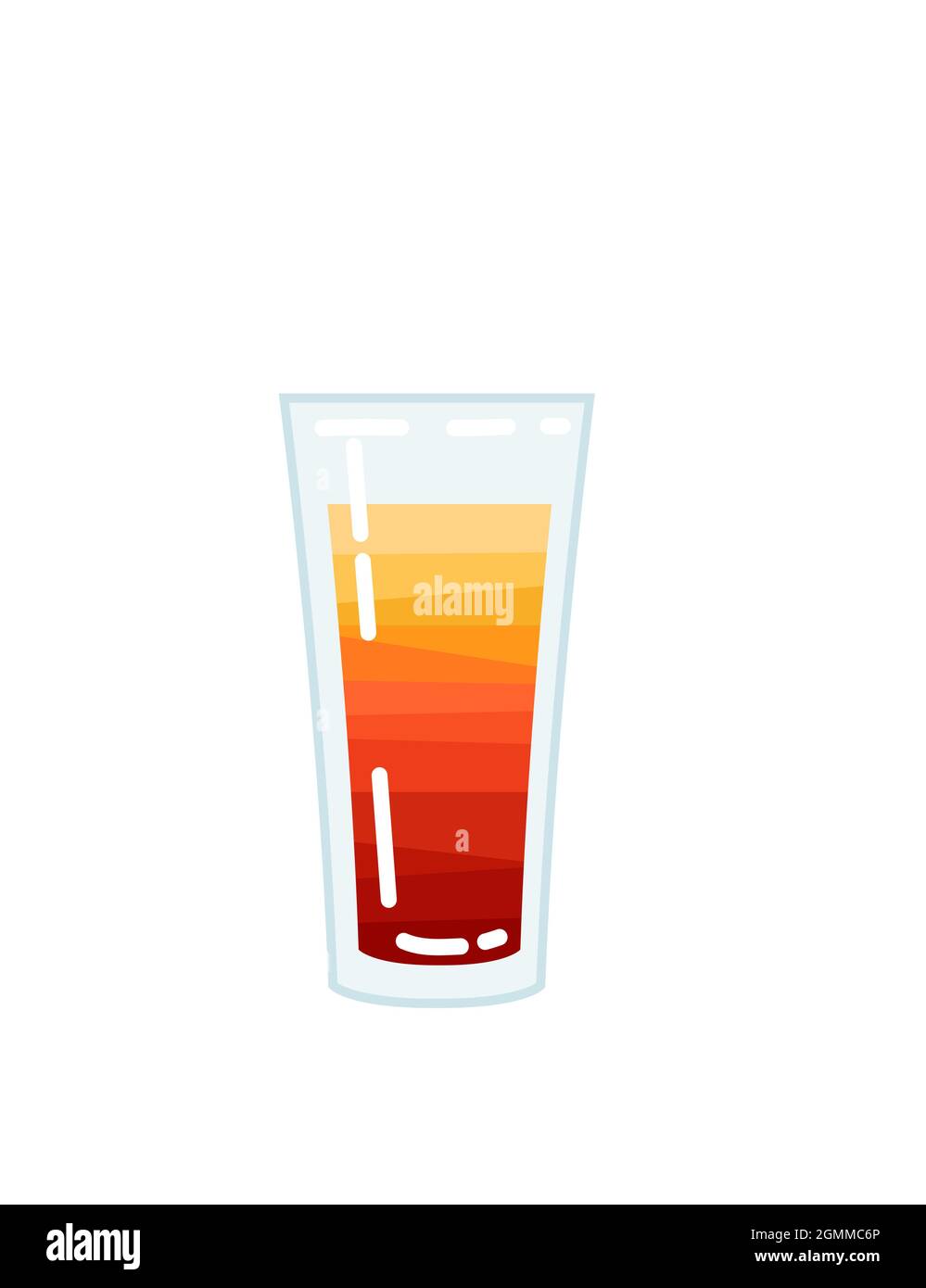Alcoholic shots in glass vector illustration of summer beach drink on ...