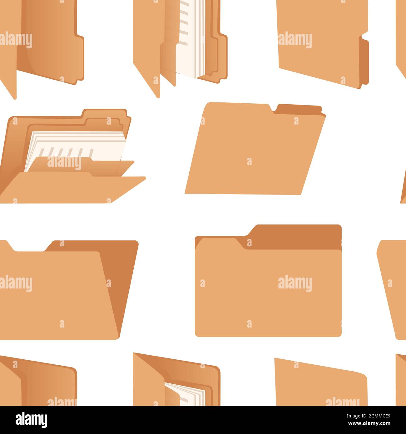 Seamless pattern office supplies hard cardboard folders office ...