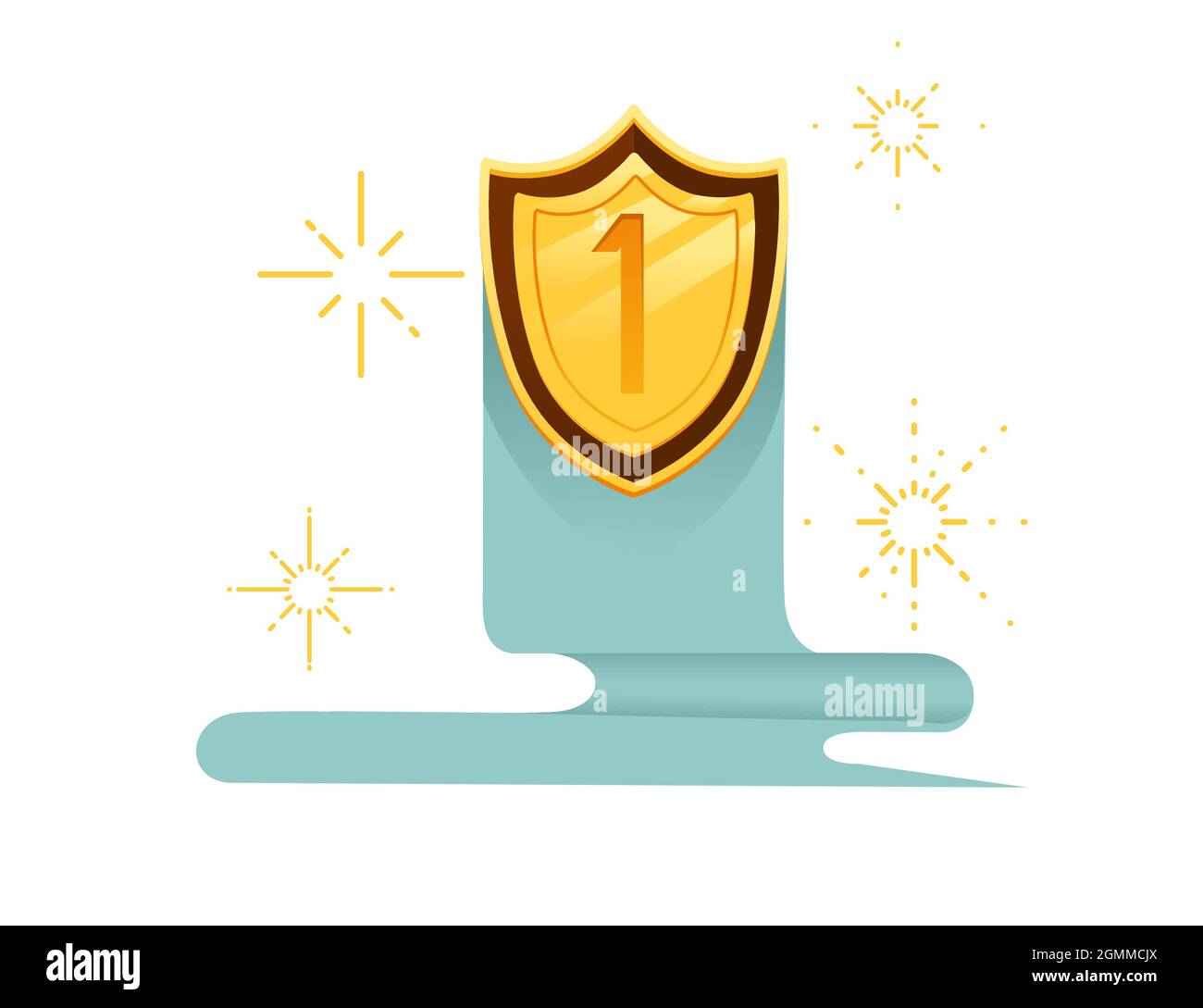 1st place award certificate flat vector illustration on white ...