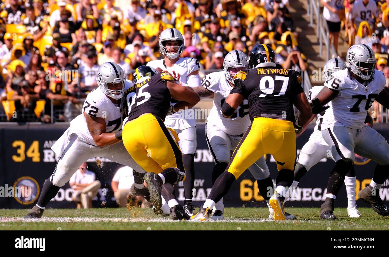 September 19th, 2021: Derek Carr #4 during the Pittsburgh Steelers vs ...
